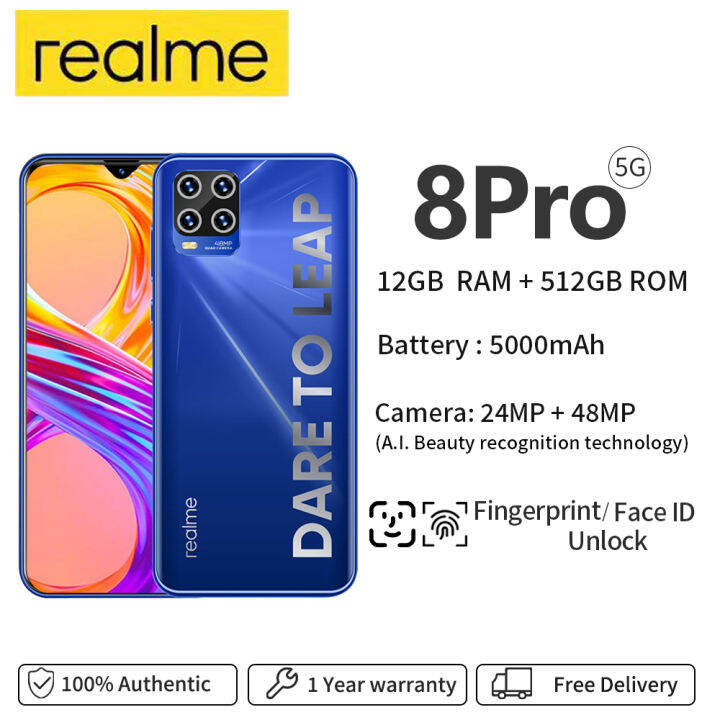 Realme 8pro Original cellphone RAM 12GB +256GB ROM 6000mAh Battery 6 ...