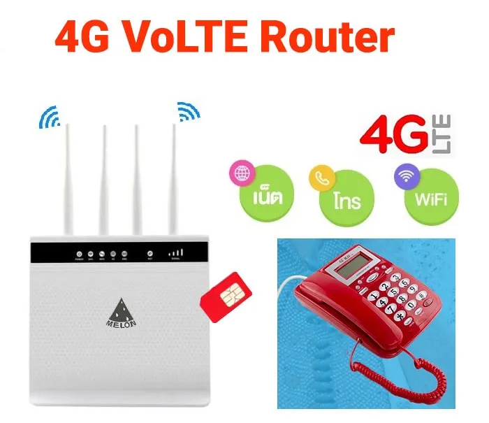 4G VoLTE SIM Card Router WiFi Hotpot Router 2.4GHz 300mbps โทรออก ...