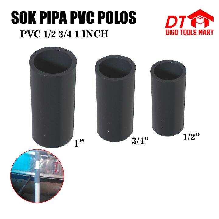 Sok Socket Sock Lurus Polos 1/2 Inci 3/4 inci 1 Inci Sambungan Pipa ...