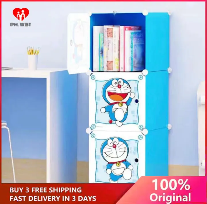 HIGH QUALITY DORAEMON 3 CUBES CABINET DRAWER CARTOON WARDROBE SPACE ...