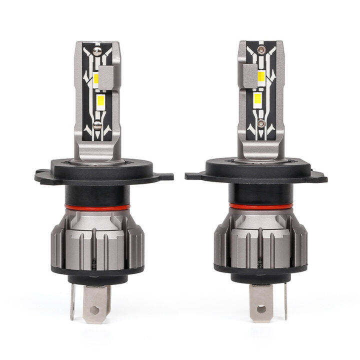 H4 LED 6000K หลอดไฟสีขาวสำหรับไฟหน้ารถ DC 9V-18V ไฟสูงและชุดเปลี่ยนไฟ ...