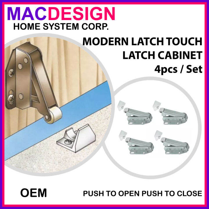 TAIWAN S1500 MODERN LATCH TOUCH LATCH CABINET CHROME POLIST PUSH TO ...