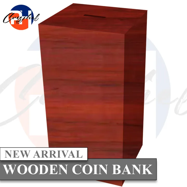WOODEN COIN BANK LARGE - DIRECT SUPPLIER [ RED WOOD ] CRISJHEL.PH ...