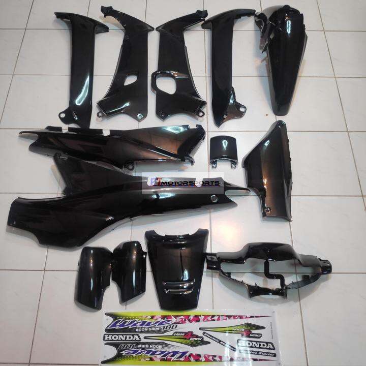 Honda Wave 100 Cover Set Black Sticker Complete | Lazada