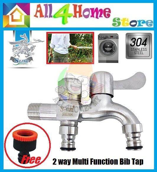 SLINE SUS304 Stainless Steel AB Two Function Tap 2 way Bib Tap for ...