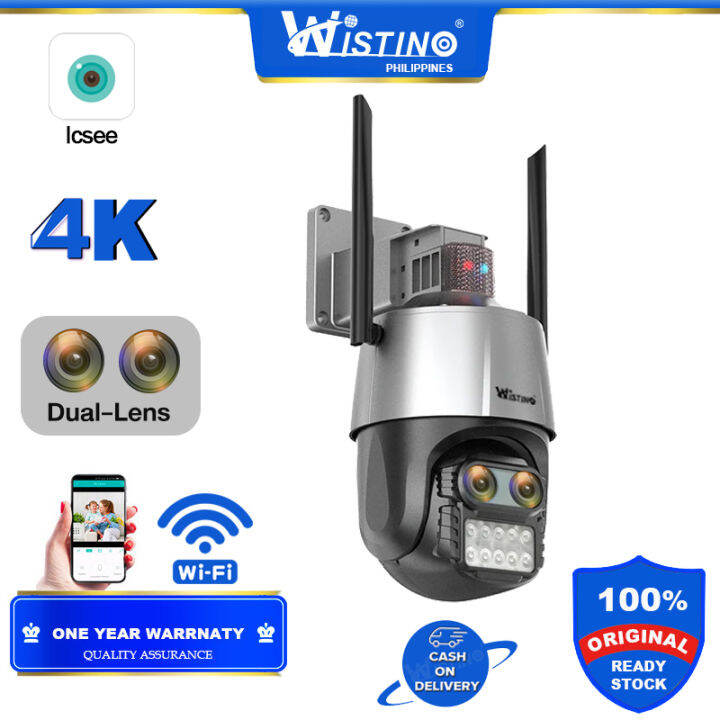 Wistino FHD 4K 8MP Dual Lens CCTV Wifi Security Camera Outdoor Auto Tracking Wifi PTZ IP ...