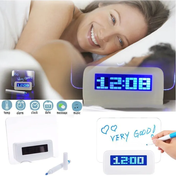 Digital LED Message Board USB HUB Wall Alarm Clock Calendar durable ...