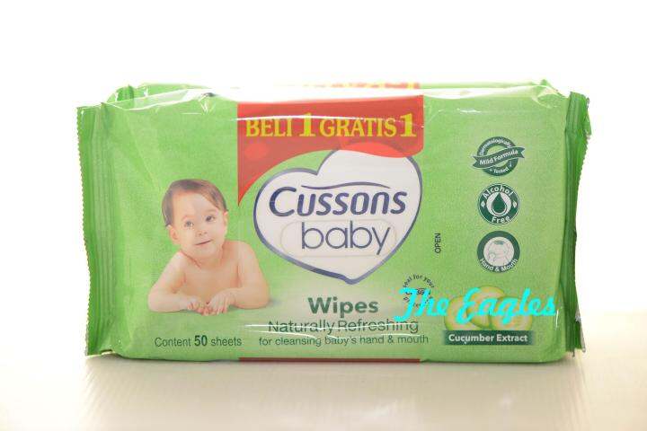 Tissue basah Cussons baby 50 sheets lembar Cucumber tisu bersihkan ...