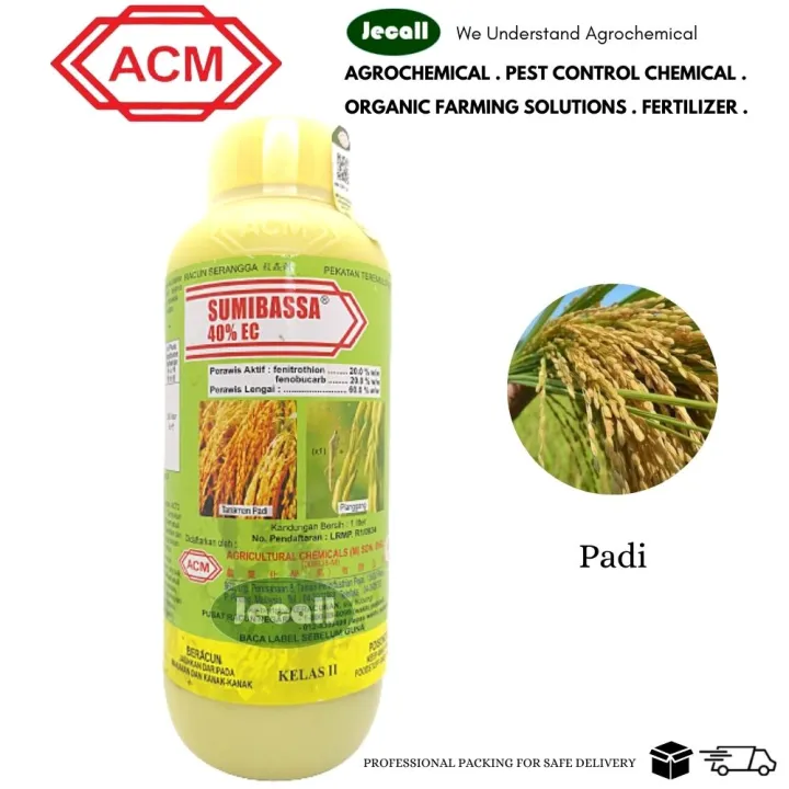 ACM Sumibassa® 40EC 1L / Fenitrothion20% + Fenobucarb20% / Bena Perang-Hijau / Pianggang / Ulat ...