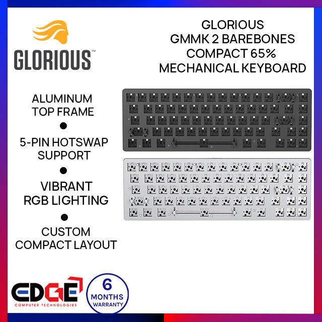 EDGE | GLORIOUS GMMK 2 Barebones Compact 65% Mechanical Keyboard ...
