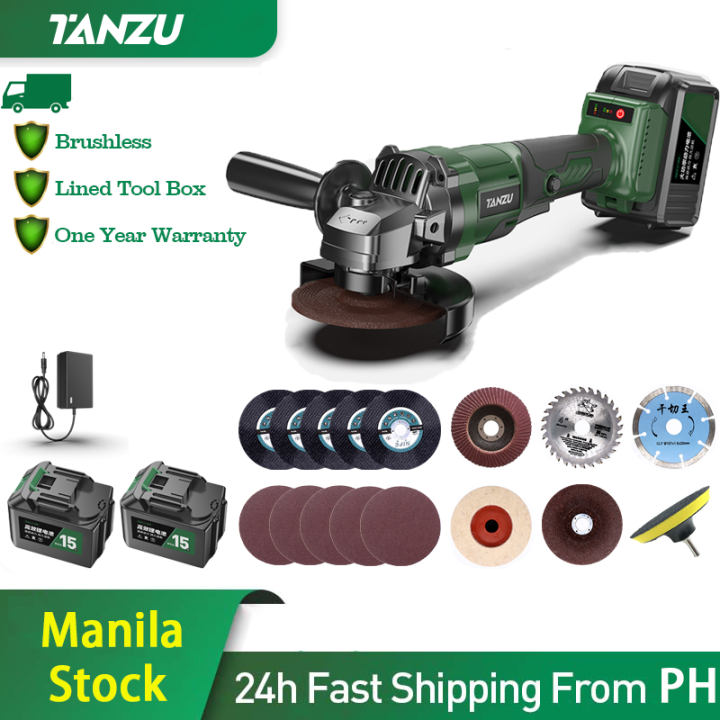 【Ready Stock】Tanzu TZ-J-980 MT-21V Brushless Cordless Angle Grinder ...