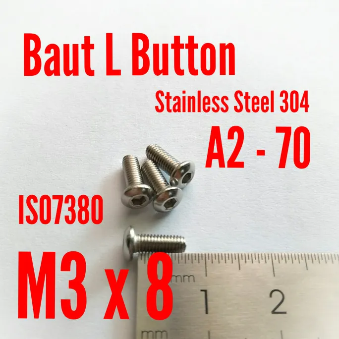 -baut- baut button l m3 x 8 stainless steel 304 -mur-pengencang ...