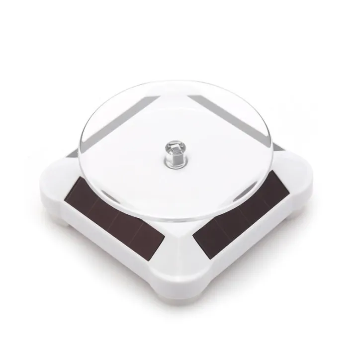 Solar Turntable Rotary Display Turn Table Stand (White) | Lazada