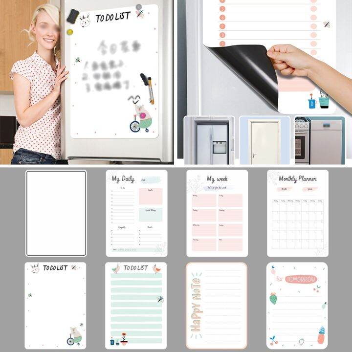 Erasable Fridge Magnet Monthly Weekly Schedule Magnetic Soft Whiteboard ...