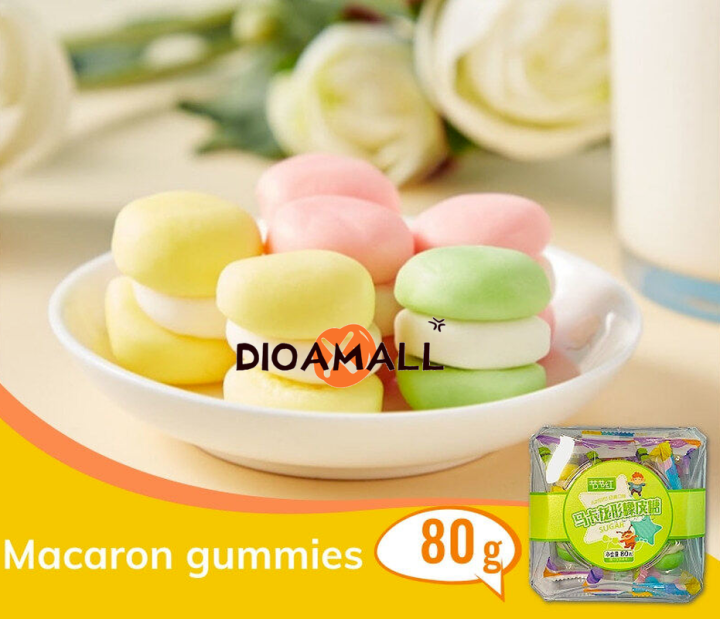 （DIOA MALL）Macaron Chewing Gummy Candy Fruit Gummy Jelly 马卡龙软糖 中国零食小吃 ...