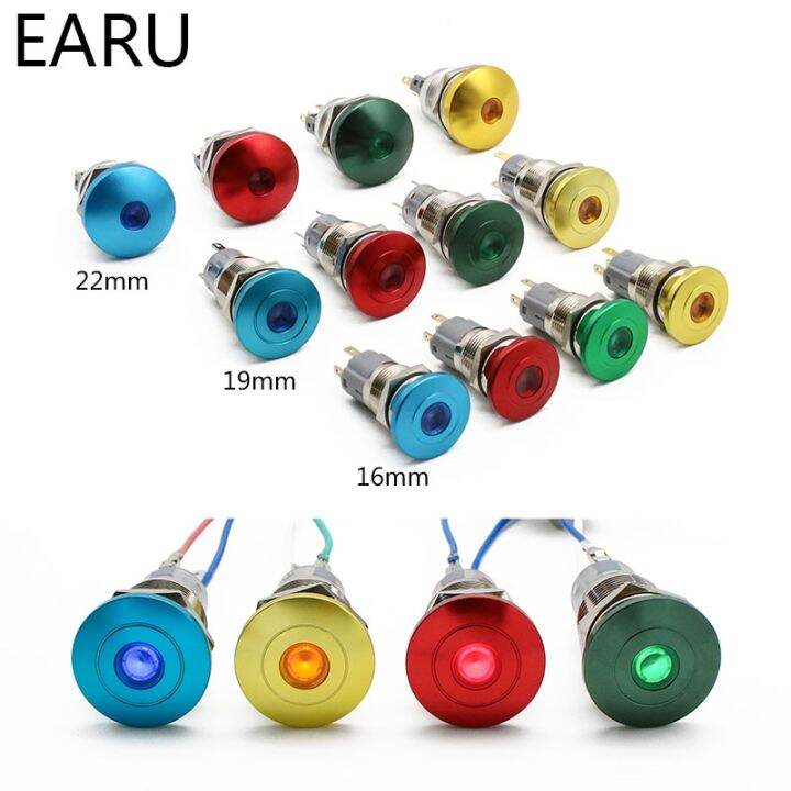 16/19/22mm Metal Waterproof Mushroom Head LED Indicator Light Lamp ...