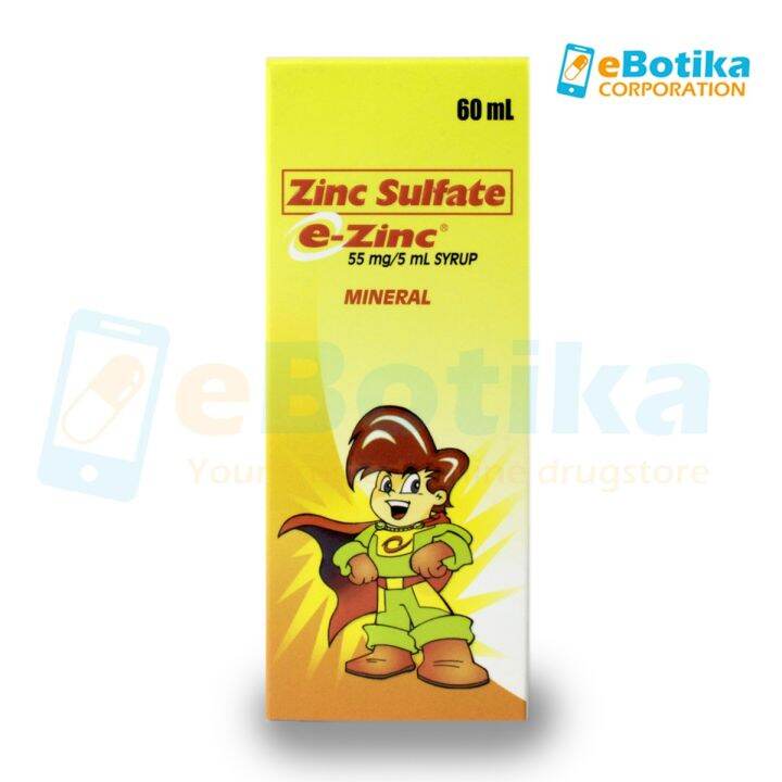 E-Zinc 55mg/5ml Syrup 60ml | Lazada PH