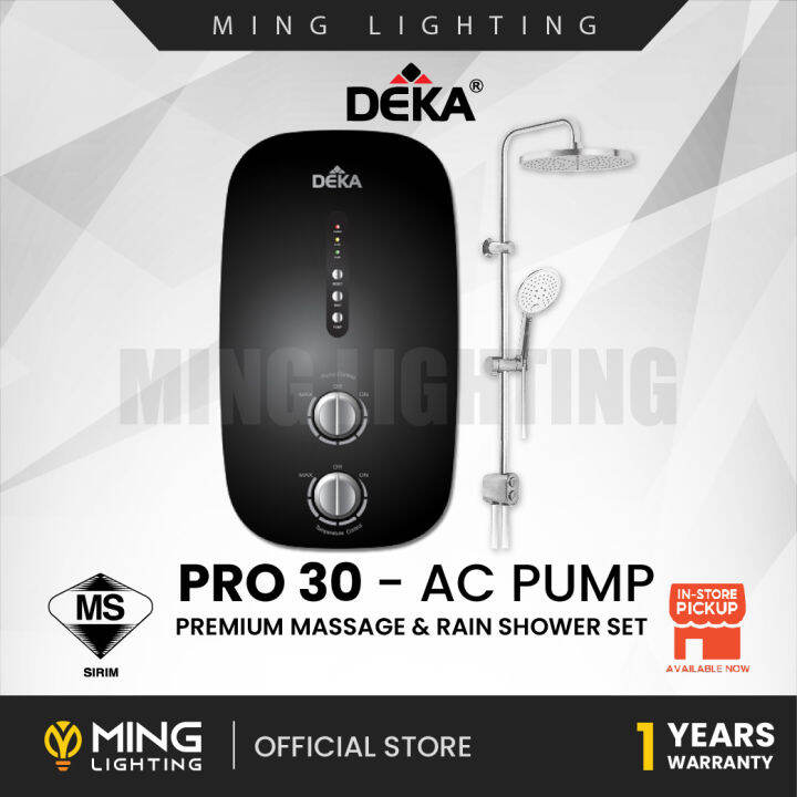 (Sirim) Deka Instant Water Heater Pro 30 with Pump White Hot Cool ...