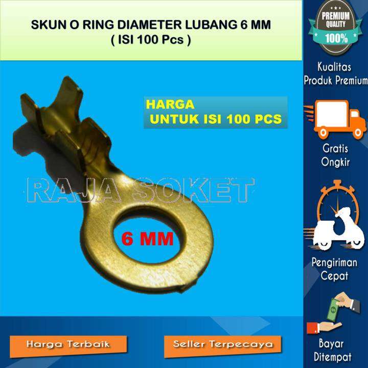 (ISI 100 PCS )SKUN KABEL OMEGA BULAT RING O MOTOR MOBIL 6 MM GROUNDING ...