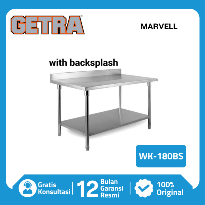 GETRA S/S WORKING TABLE WK-180BS MEJA KITCHEN SET DAPUR SERBAGUNA ...