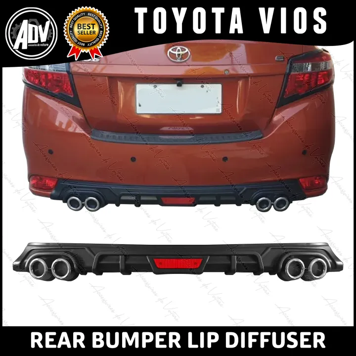 Toyota Vios 2015 Rear Bumper Lip Diffuser (Matte Black) Design 2 ...