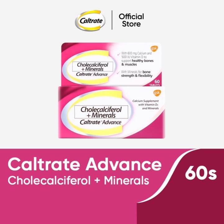 Caltrate Advance 60s Cholecalciferol Minerals Helps Support Bones ...