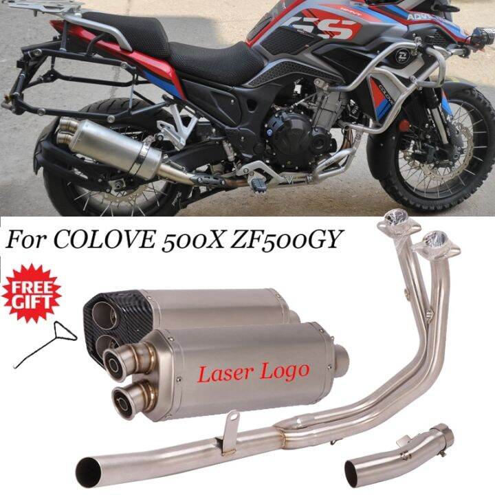 For Colove 500X Zf500Gy Motorcycle Exhaust Full System Pipe Link Modified Stainless Steel Front ...