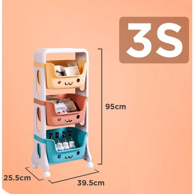 PGC - Rak Mainan Anak Smart 3 & 4 Susun Ada Roda Rak Dapur Rak Kamar ...