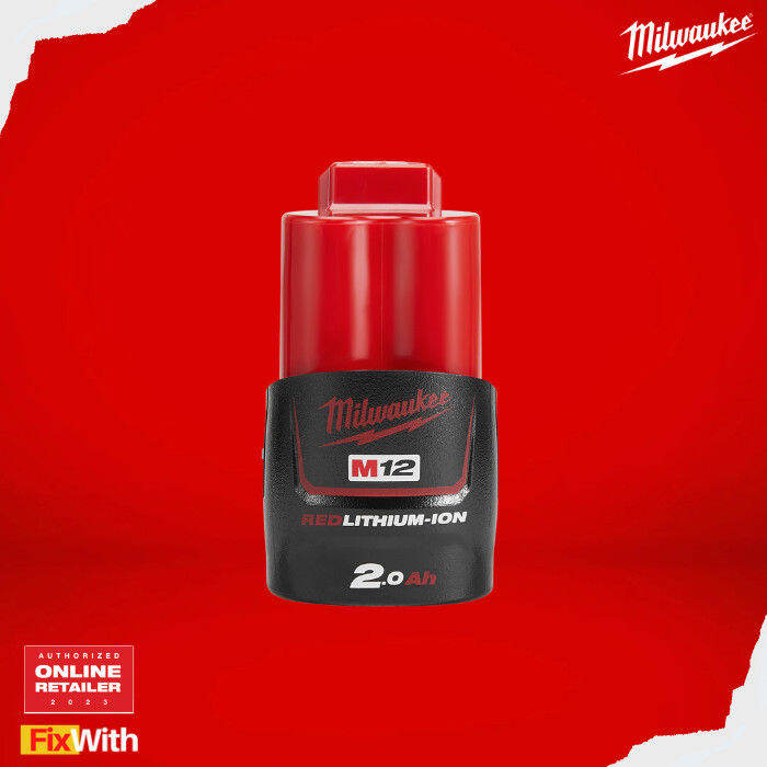 Baterai Cordless Powertools MILWAUKEE M12 B2 Battery 12V 2.0Ah M12B2 ...