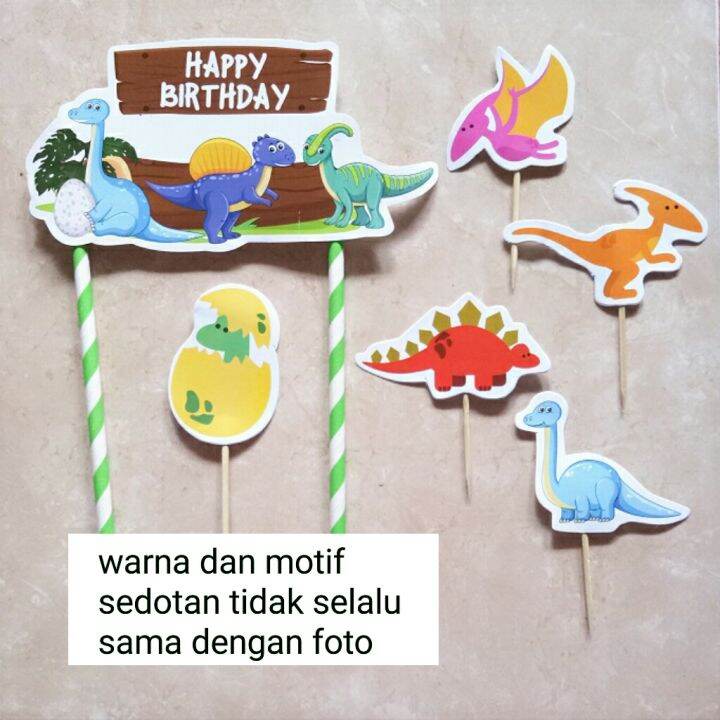 dinosaurus topper toper cake hiasan kue ulang tahun karakter dinosaurus ...