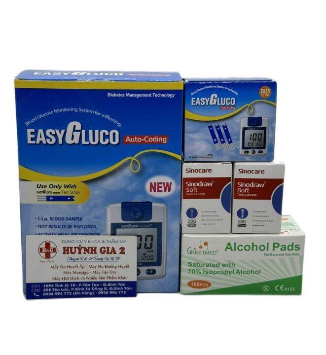 Máy đo đường huyết EasyGluco CHÍNH HÃNG ( 50 que + 50 kim ) | Lazada.vn