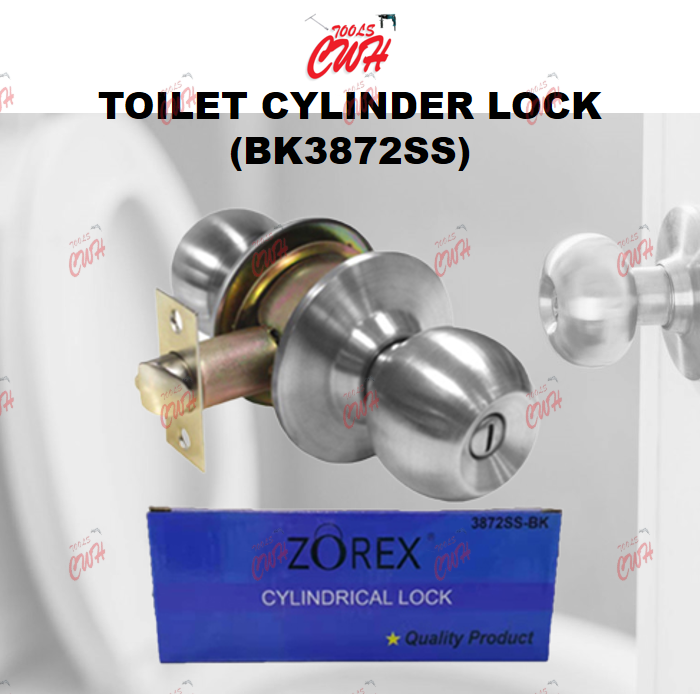 BK3872SS TOILET CYLINDER LOCK ENTRANCE DOOR TOMBOL PINTU TANDAS | Lazada