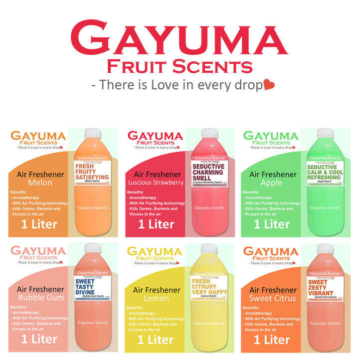 Gayuma Fruit Scents 1 Liter water based fragrance essential oil air ...