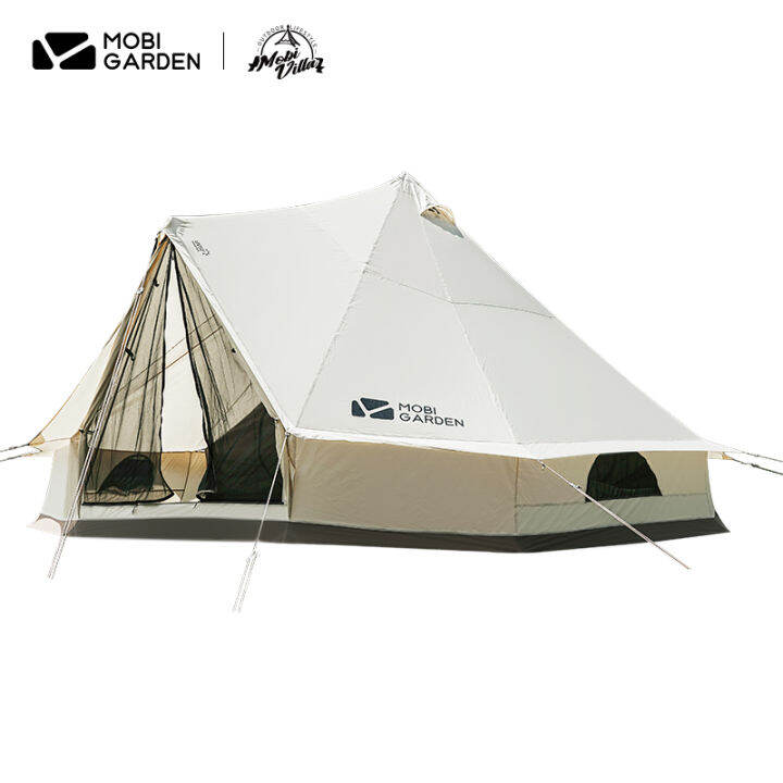 MOBI GARDEN Tent Outdoor Family Large Space Camping Thick Cotton Fabric ...