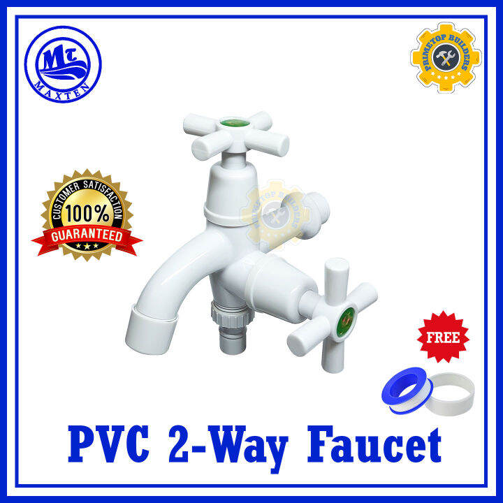 MAXTEN PVC Two Way Faucet White 1/2" PRIMETOP BUILDERS | Lazada PH