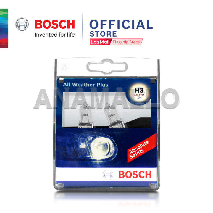 BOSCH H3 ALL WEATHER 12V 55W SET HALOGEN BULB | Lazada PH