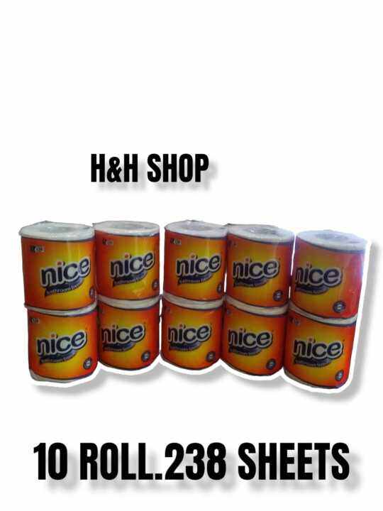 Nice Toilet Tissue Core Non Emboss 1 Roll/238 Sheet [10 Roll] | Lazada ...