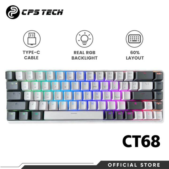 CPSTECH Ct68 Rgb 68 Keys Mechanical Keyboard Type-C Backlight | Lazada PH