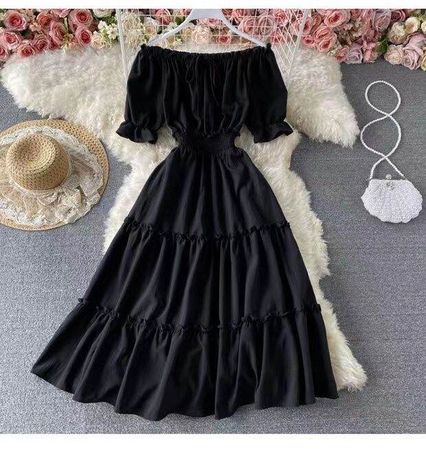 korean fashionble off shoulder dress for women dress outfits garterized ...