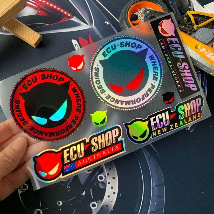 ECU SHOP Sticker Decor Motorcycle Body Helmet Fender Front Windshield ...
