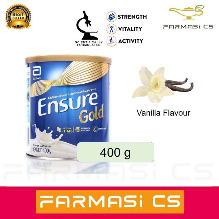 Abbott Ensure Gold Vanilla Flavour 400g EXP:07/2024 [powdered milk ...
