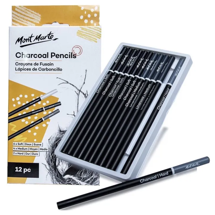Mont Marte Charcoal Pencil Set (12pcs/set) | Lazada PH