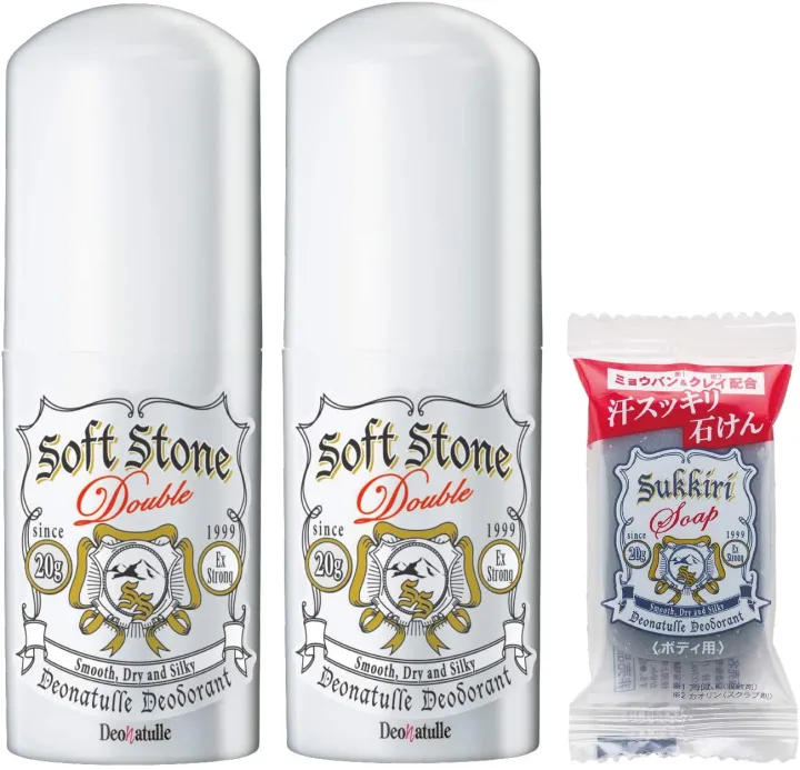 Japan Deonatulle Soft Stone Double Deodorant Odor Care Stick 20g with ...