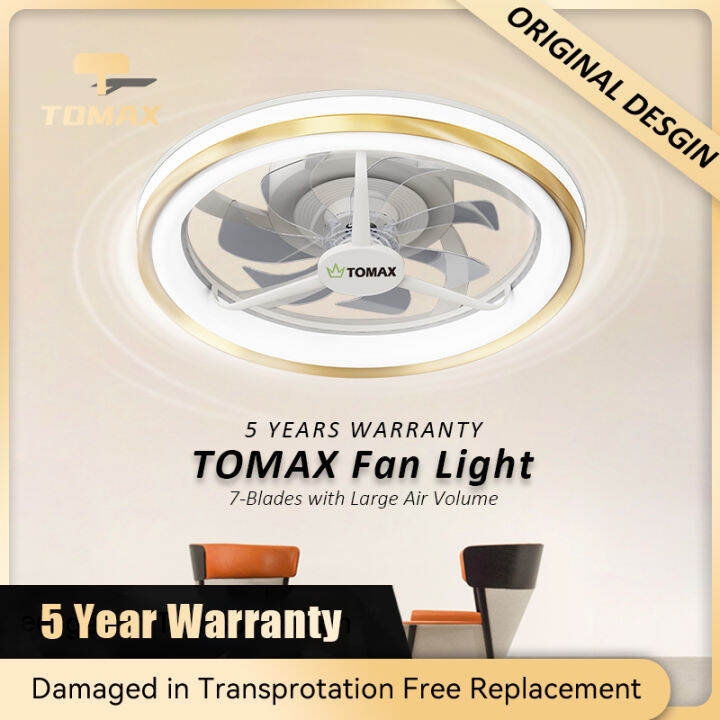 [5 Year Warranty] TOMAX Fan Ceiling Light with Lights Remote Control ...