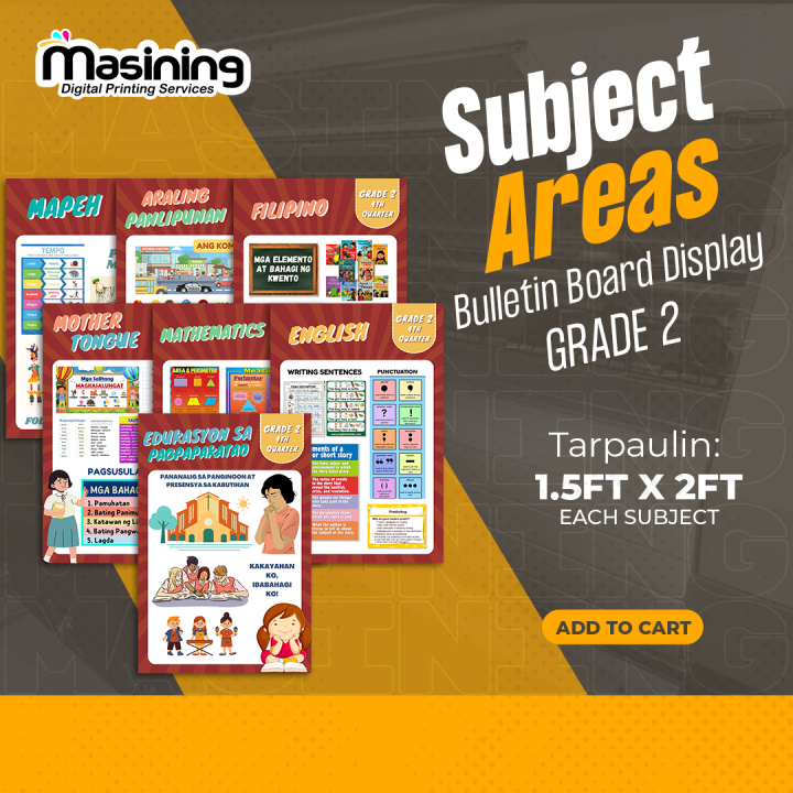 Subject Areas GRADE 2 Bulletin Board Display Tarpaulin 1.5ft x 2ft ...