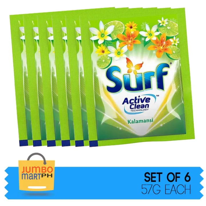 SURF POWDER DETERGENT KALAMANSI SACHET / 57G / SET OF 6 | Lazada PH