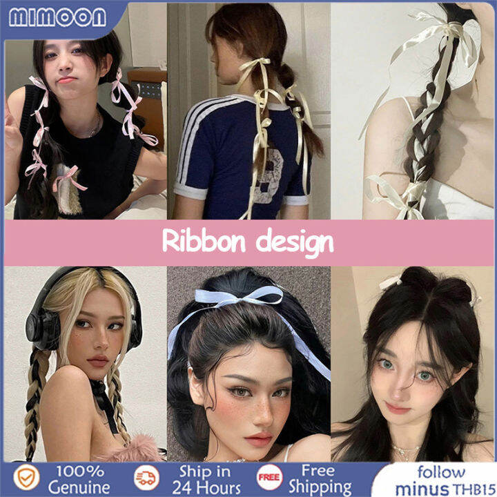 เชือกมัดผมทรงบัลเล่ต์ยาว2เมตรสำหรับผู้หญิงเครื่องประดับผมผมหางม้าคู่สำหรับเด็กผู้หญิง สานสายรัด ...