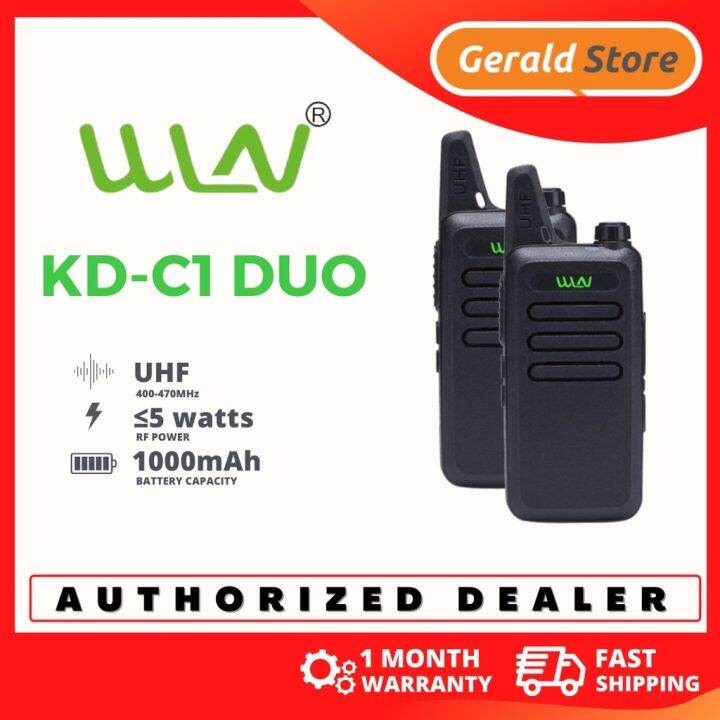 WLN KD-C1 Duo in a Box Mini Two Way Radio UHF 16 Channels 5 Watts Max Power KDC1 - 1 Year ...