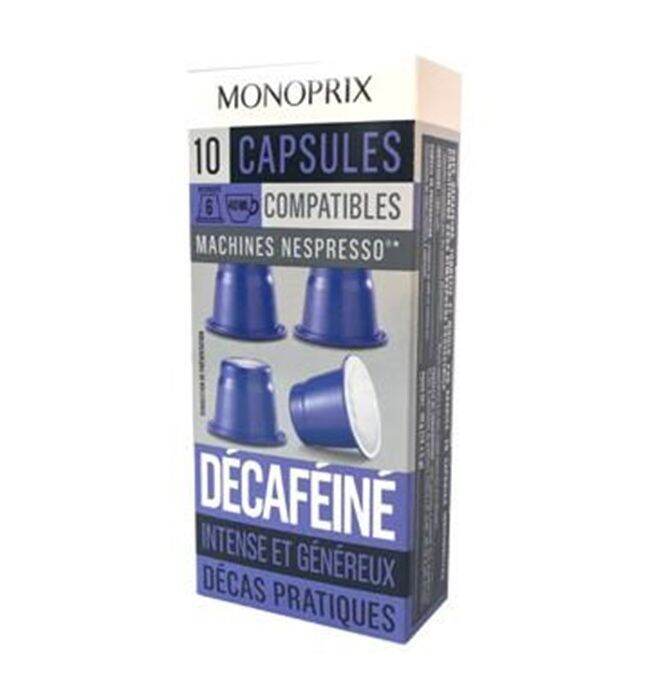 Monoprix Espresso Decafeine Coffee แคปซูลอลูมิเนียมสำหรับเครื่อง ...