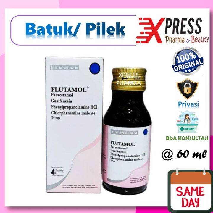 ⚡XPRESS⚡ Flutamol SIRUP 60 ml Obat Batuk Pilek Syrup Botol Cair Zs ...